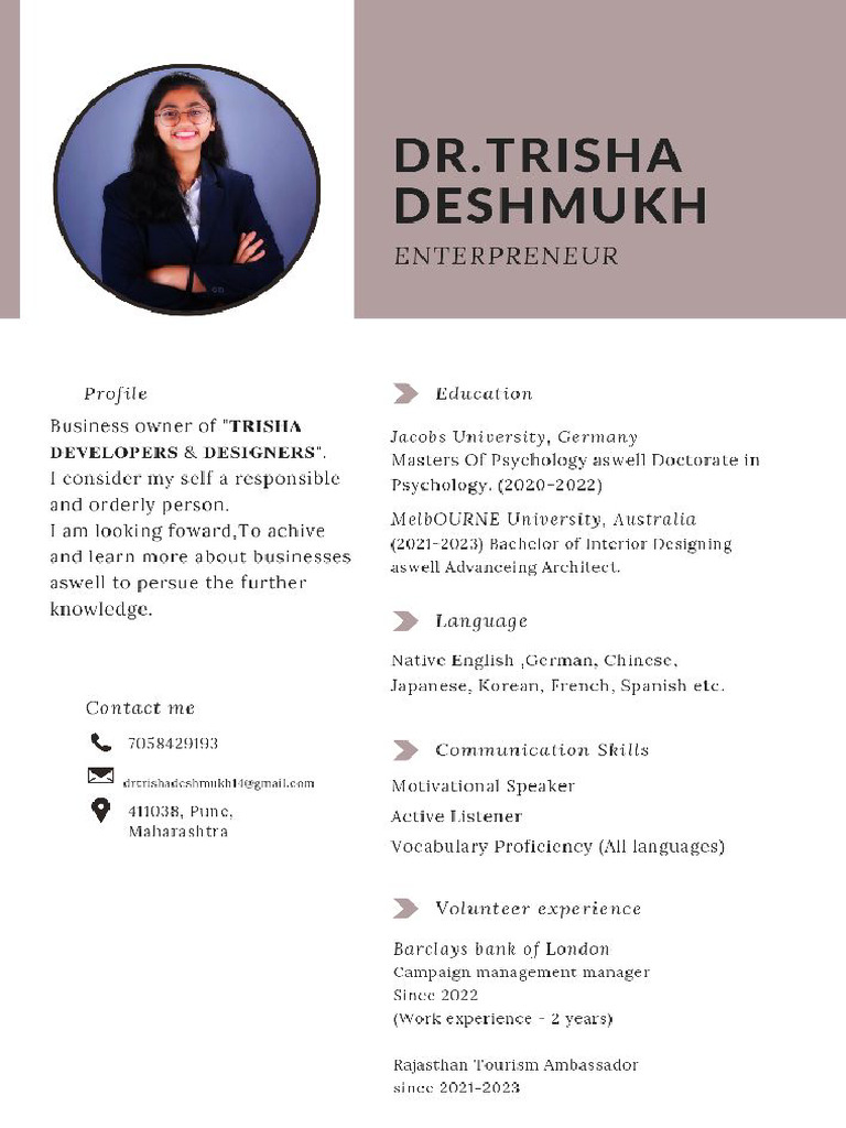 DR Trisha Resume | PDF