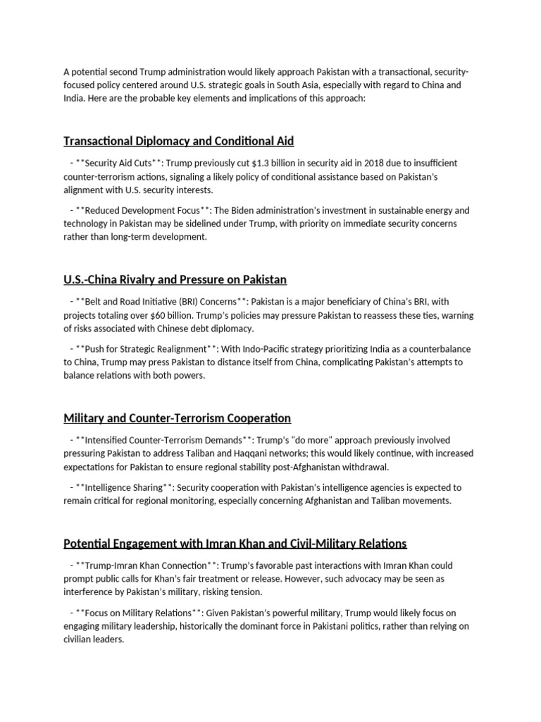 The Second Trump Administration | PDF | Pakistan | Donald Trump