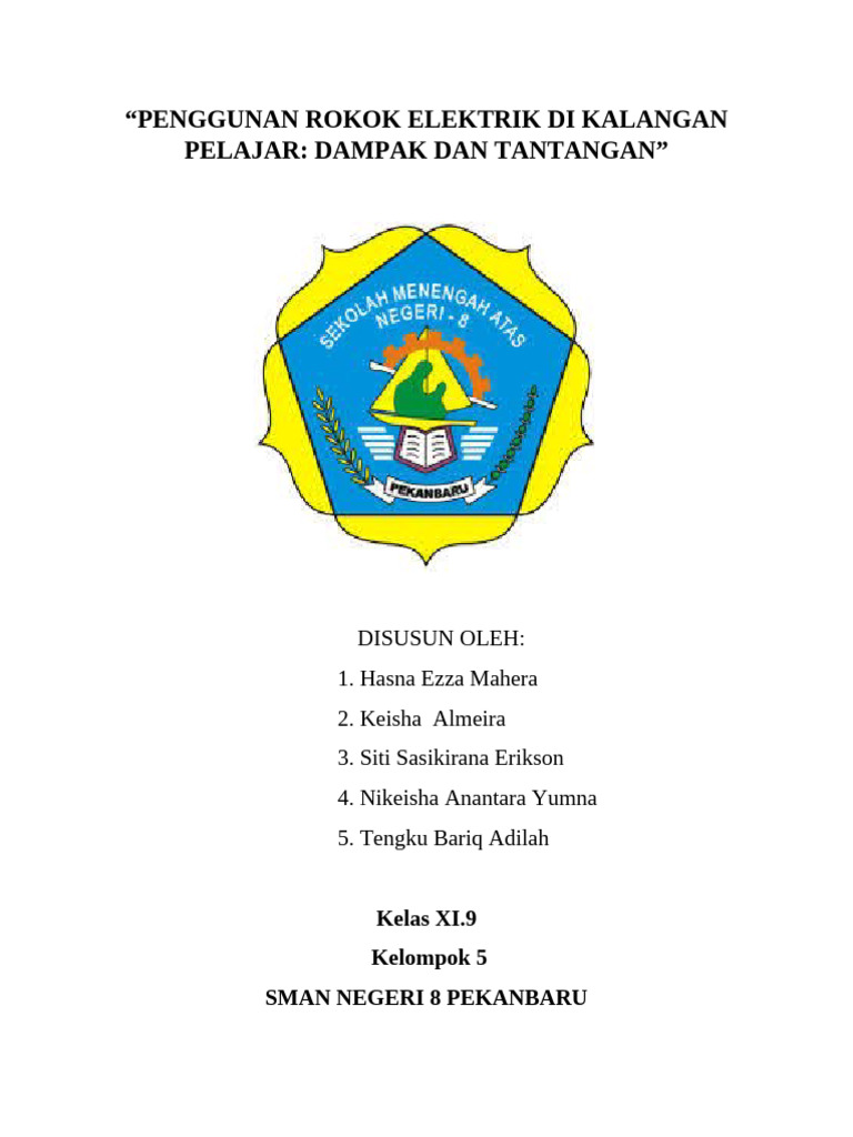 PENGGUNAAN ROKOK ELEKTRIK DI KALANGAN PELAJAR | PDF