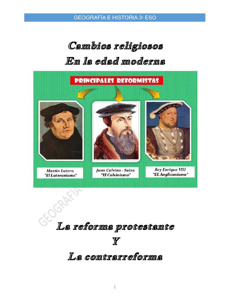 La Reforma Protestante y La Contrarreforma | PDF | Martin Luther ...
