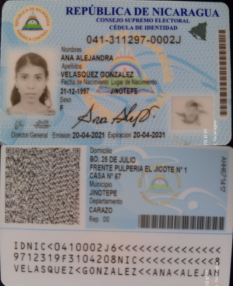 Cédula de Identidad de Ana Velásquez | PDF
