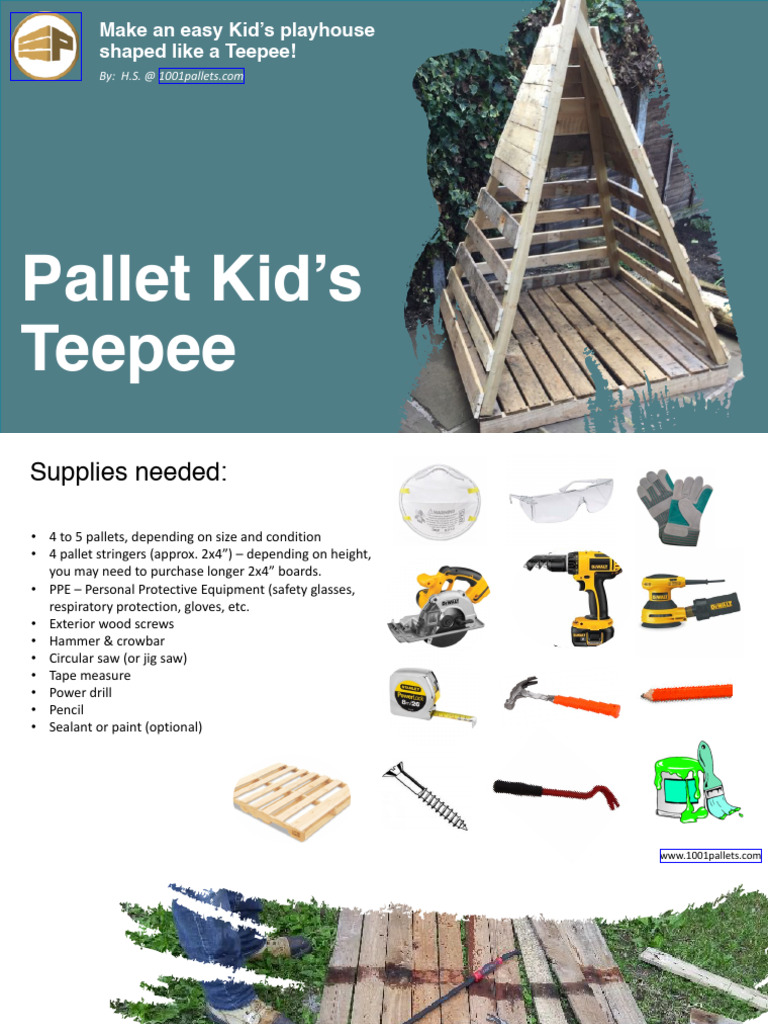 DIY Tutorial Pallet Kids Teepee 1001pallets | PDF | Pallet