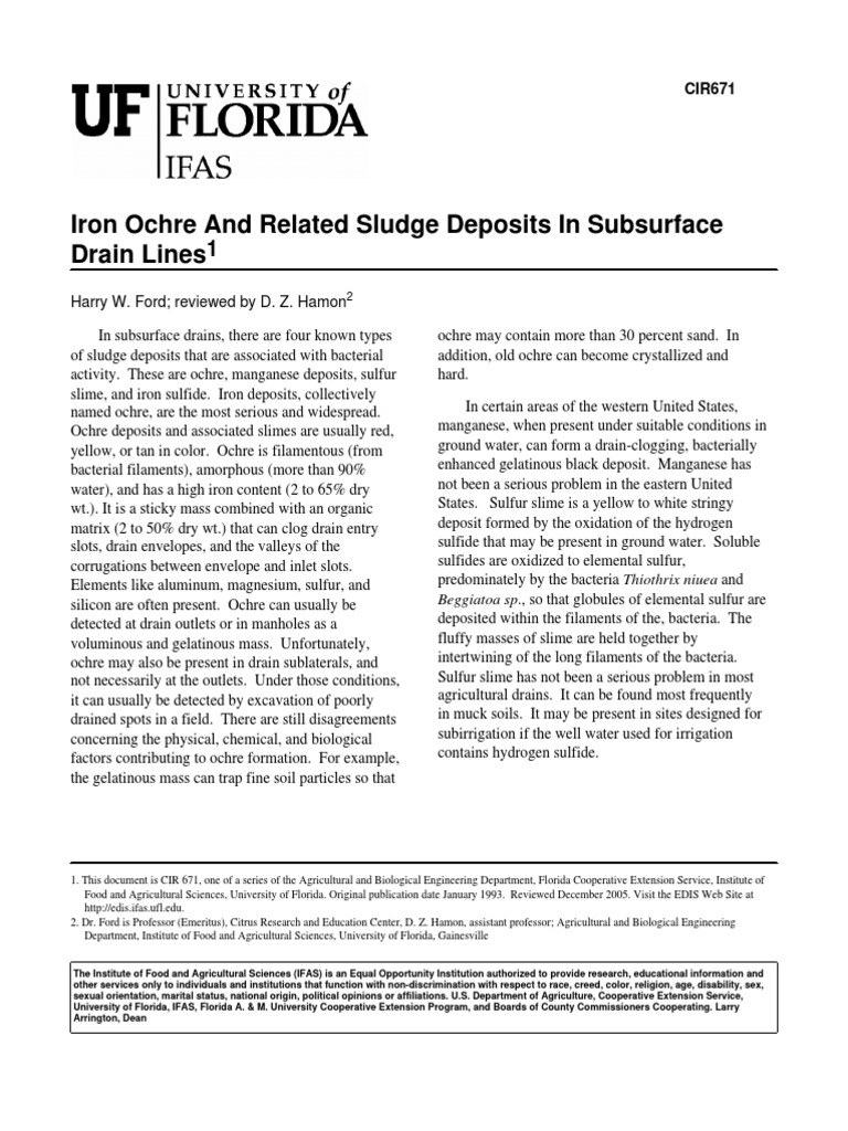 Iron Ochre Ae02600 | PDF | Drainage | Soil
