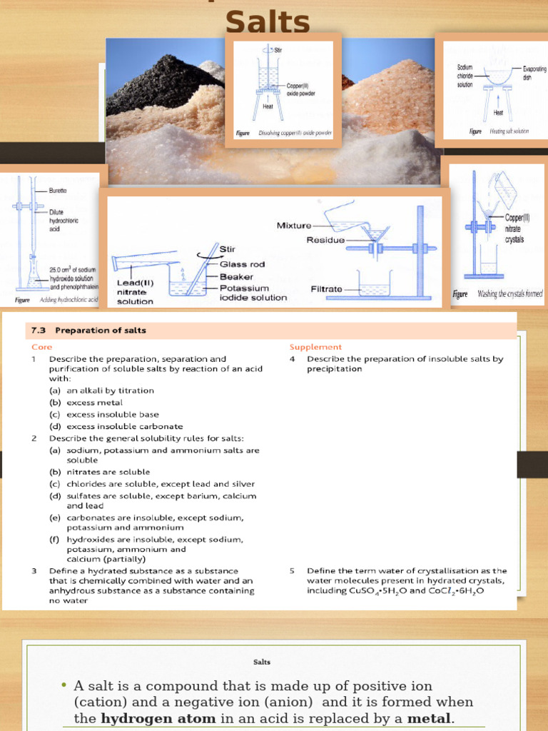 Salt Preparation and Solubility Guide | PDF | Salt (Chemistry) | Solubility