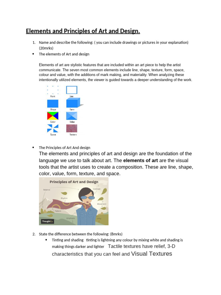 Elements and Principles of Art and Design | PDF