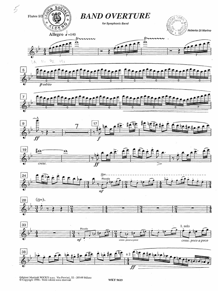 Band Overture - 02 C Flute I-II | PDF
