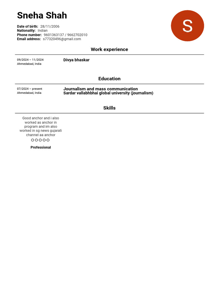 Sneha Resume | PDF