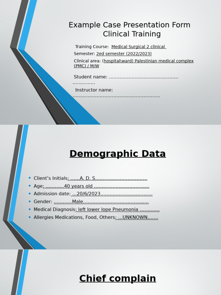 Example Case Presentation Form | PDF | Clinical Medicine | Diseases And ...