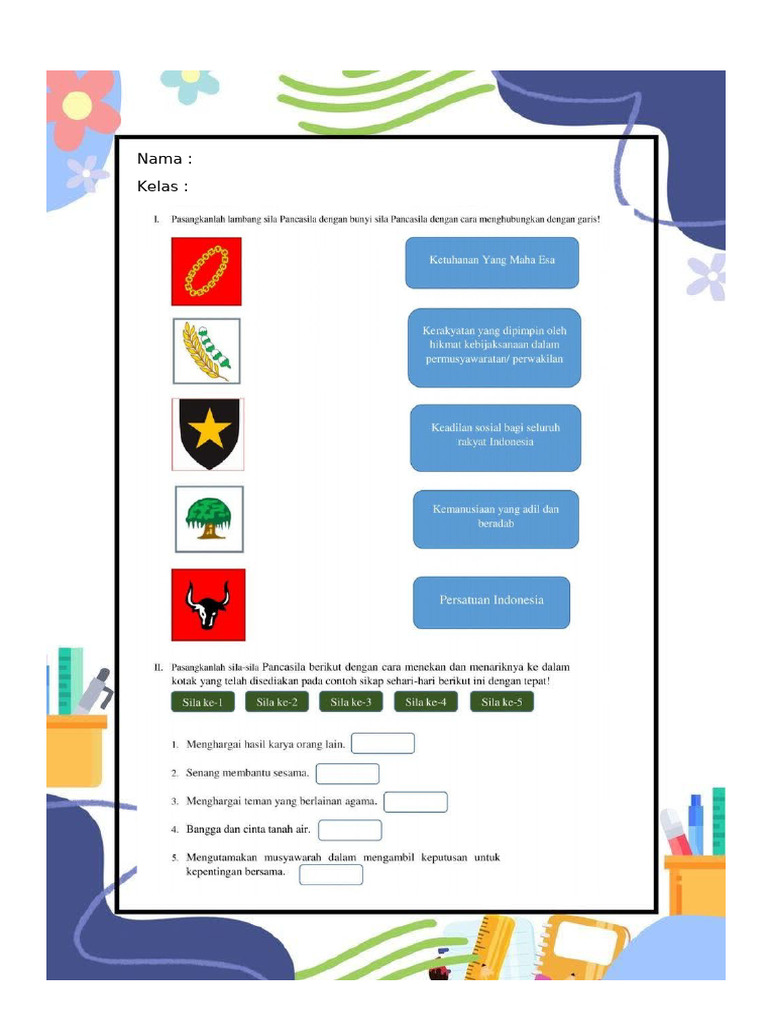 LKPD P.Pancasila (Mengenal Bagian Pancasila) | PDF