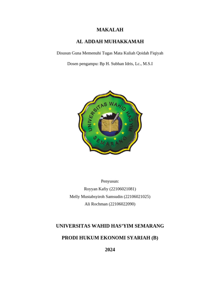 Al Adah Muhakkamah | PDF