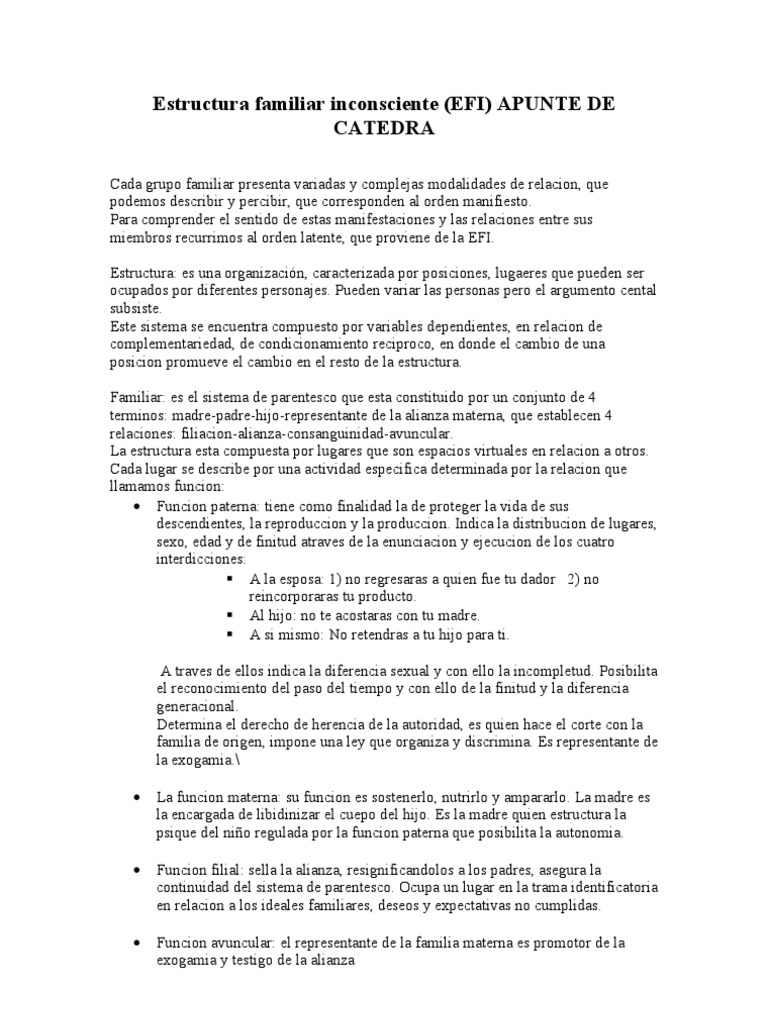 Estructura Familiar Inconsciente | PDF | Psique (psicología) | Familia