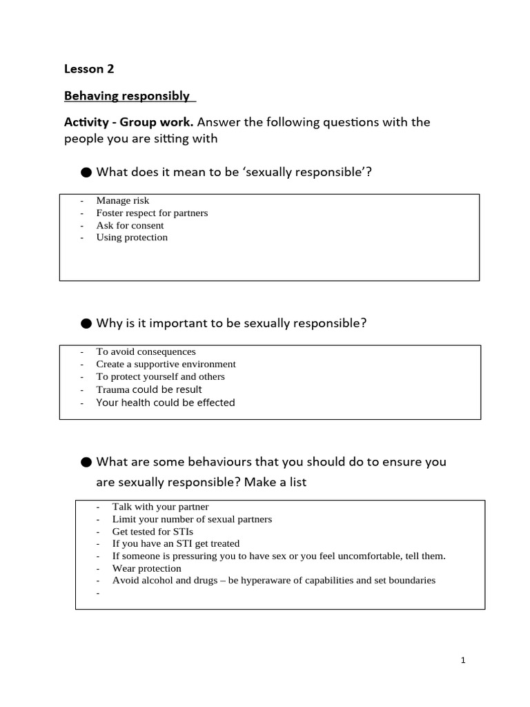 Sexual Responsibility and Consent Guide | PDF | Social Psychology | Interpersonal Relationships