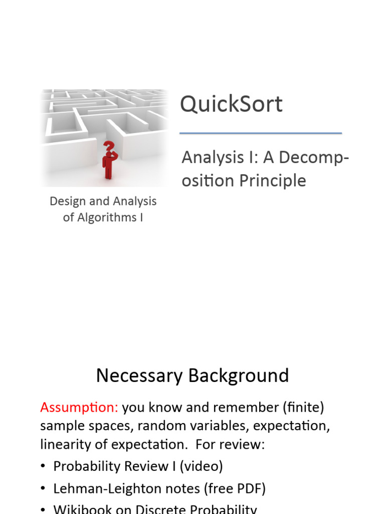 Slides Algo Qsort Analysis1 Typed | PDF | Probability Theory | Computer ... Slides Algo Qsort Analysis1 Typed | PDF | Probability Theory | Computer ...