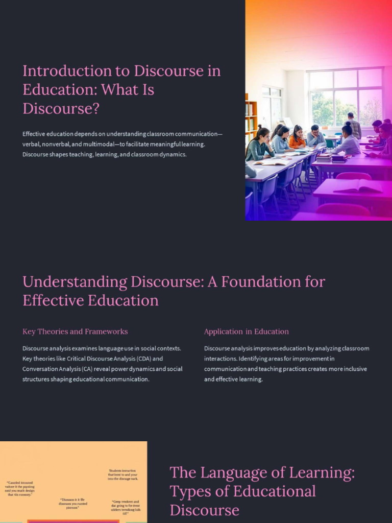 Discourse in Education (Son Hali) | PDF | Learning | Communication