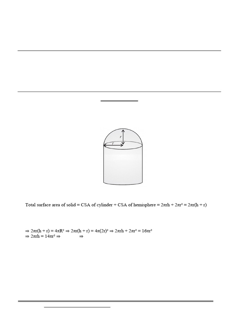 Class 10 Math: Surface Area & Volume Practice | PDF | Sphere | Area