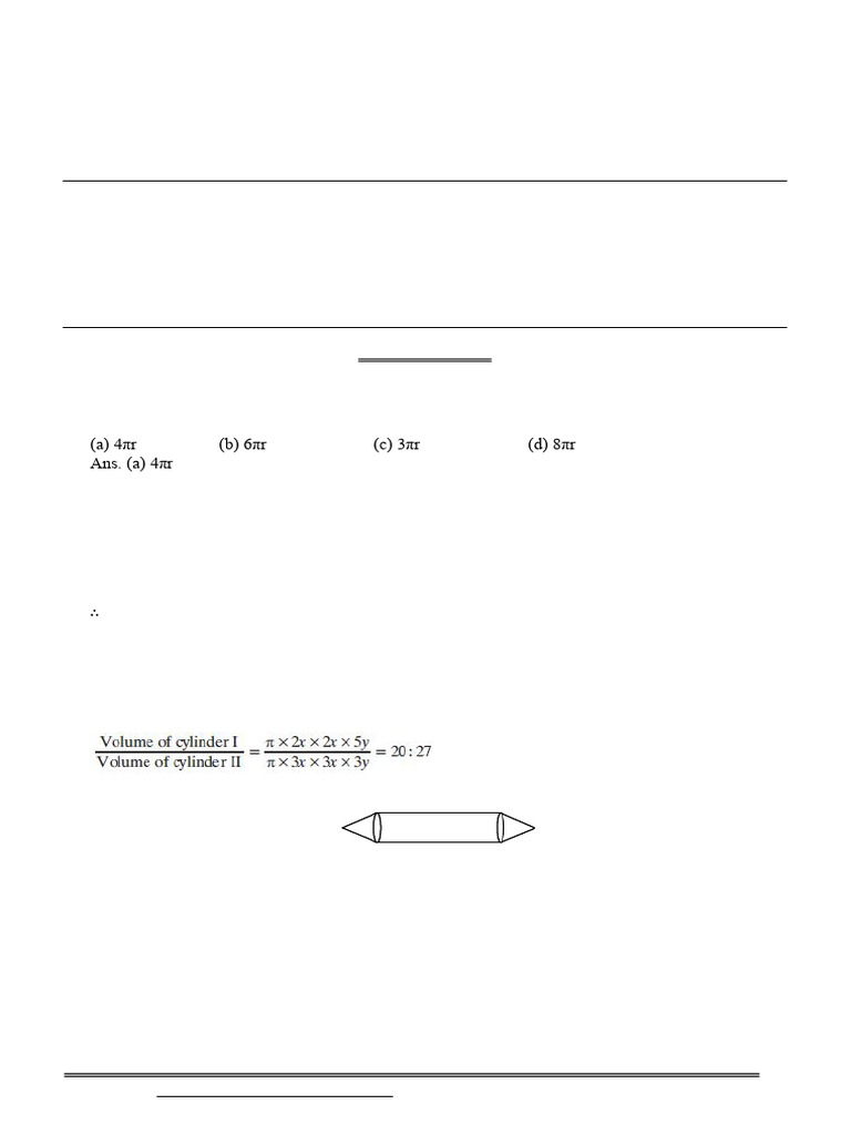 Maths Class x Chapter 12 Surface Areas and Volumes Practice Paper 14 Maths Basic 2024 Answers ...