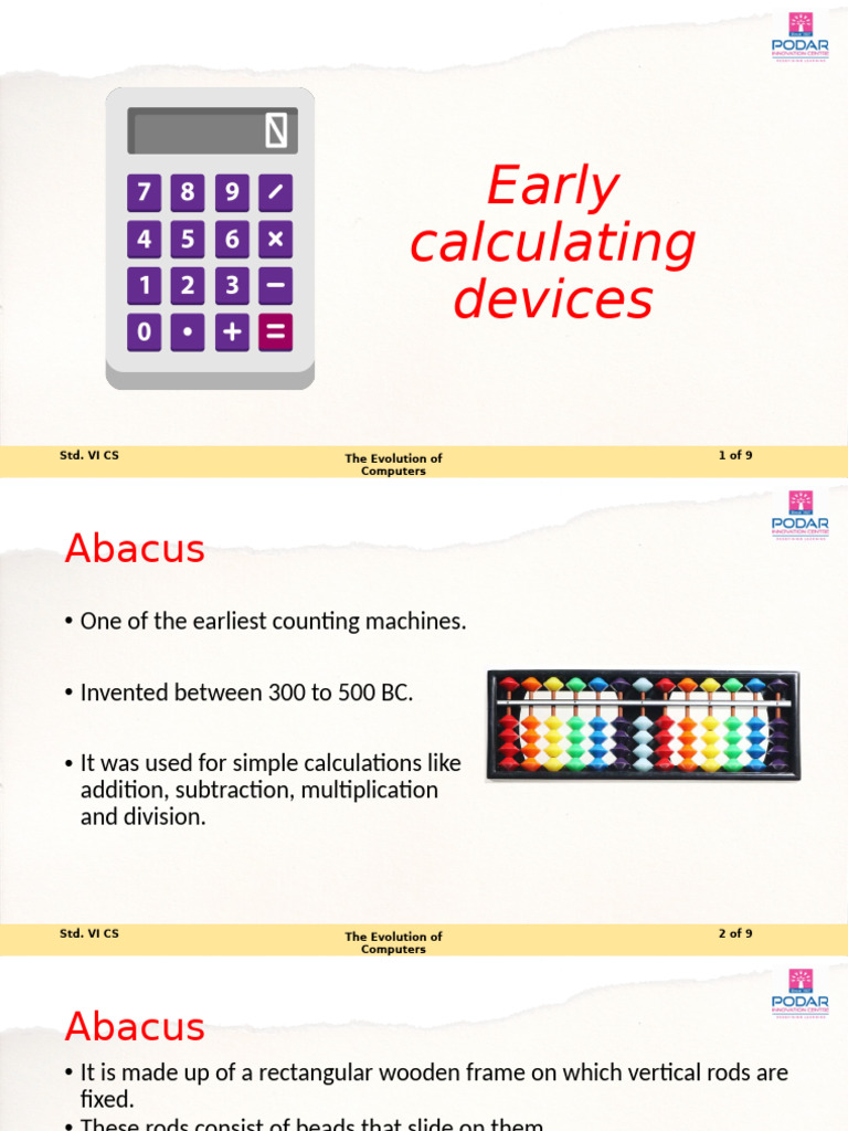 PPT1 CB VI CS The Evolution of Computers | PDF | Machines | Equipment
