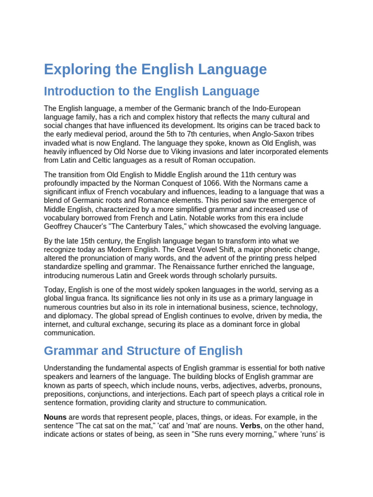 Exploring The English Language | PDF | English Language | English Grammar