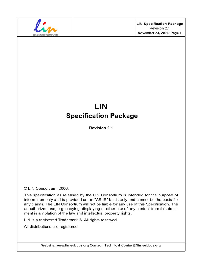 LIN-Spec 2 1 | PDF | Computer Cluster | Computer Engineering