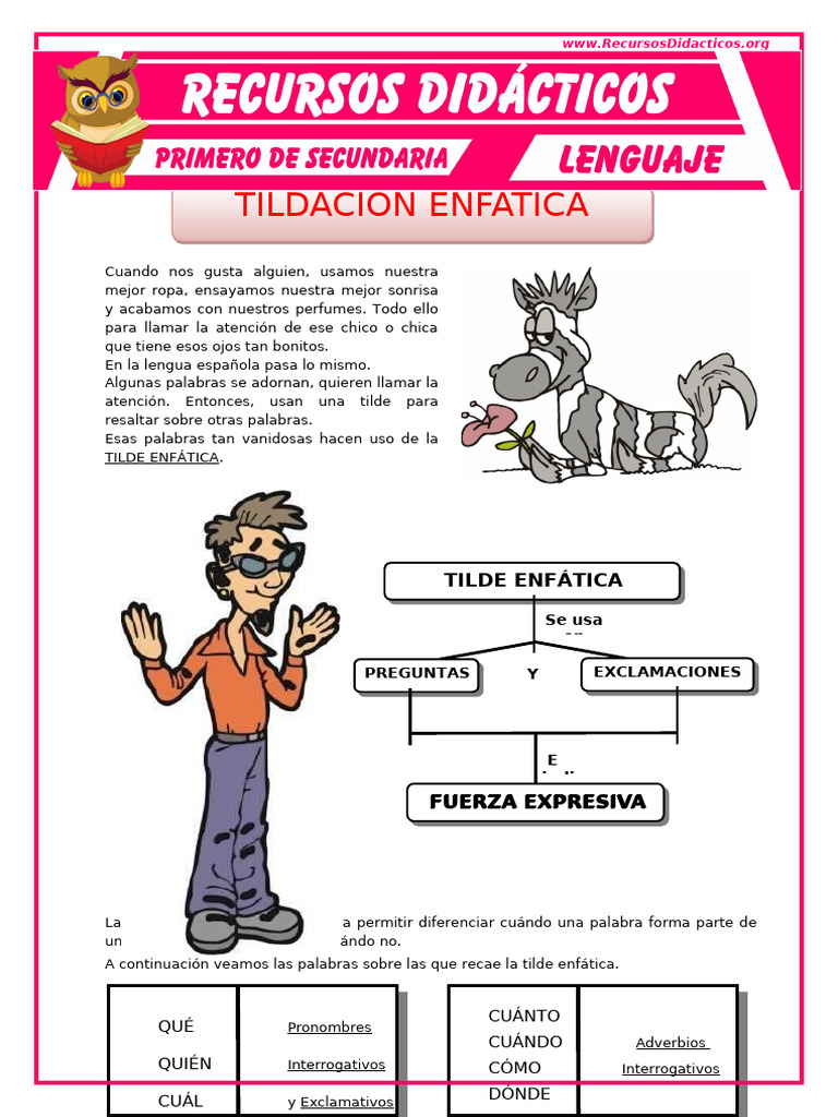 La-Tildación-Enfática-para-Primero-de-Secundaria | PDF | Puntuación ...