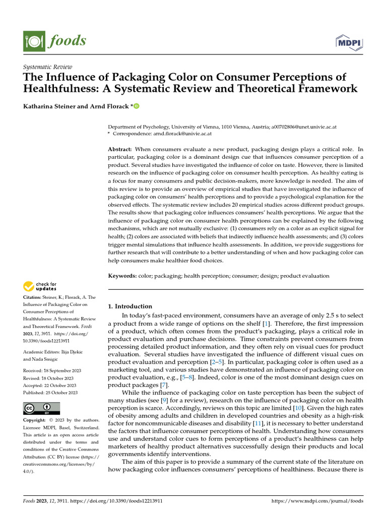 The Influence of Packaging Color on Consumer Perceptions of ...