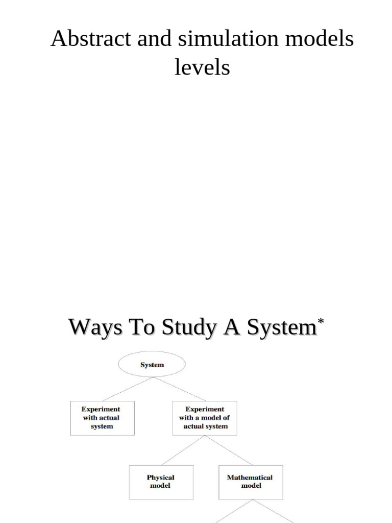 006 Abstract and simulation models levels | PDF | Conceptual Model ...
