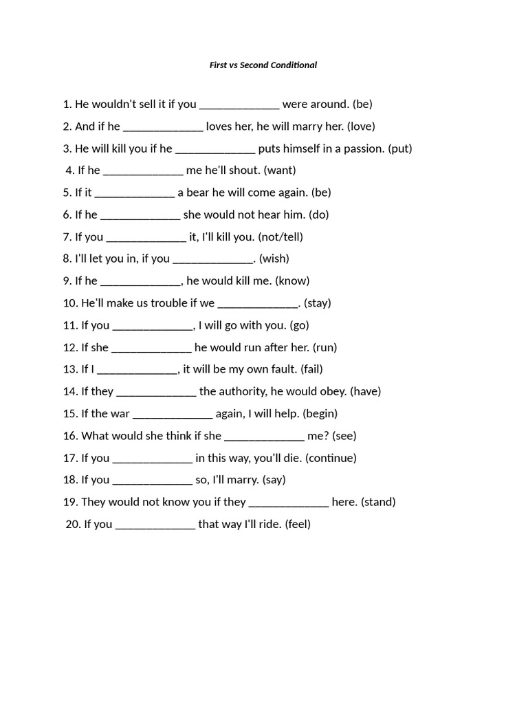 First vs Second Conditional | PDF First vs Second Conditional | PDF