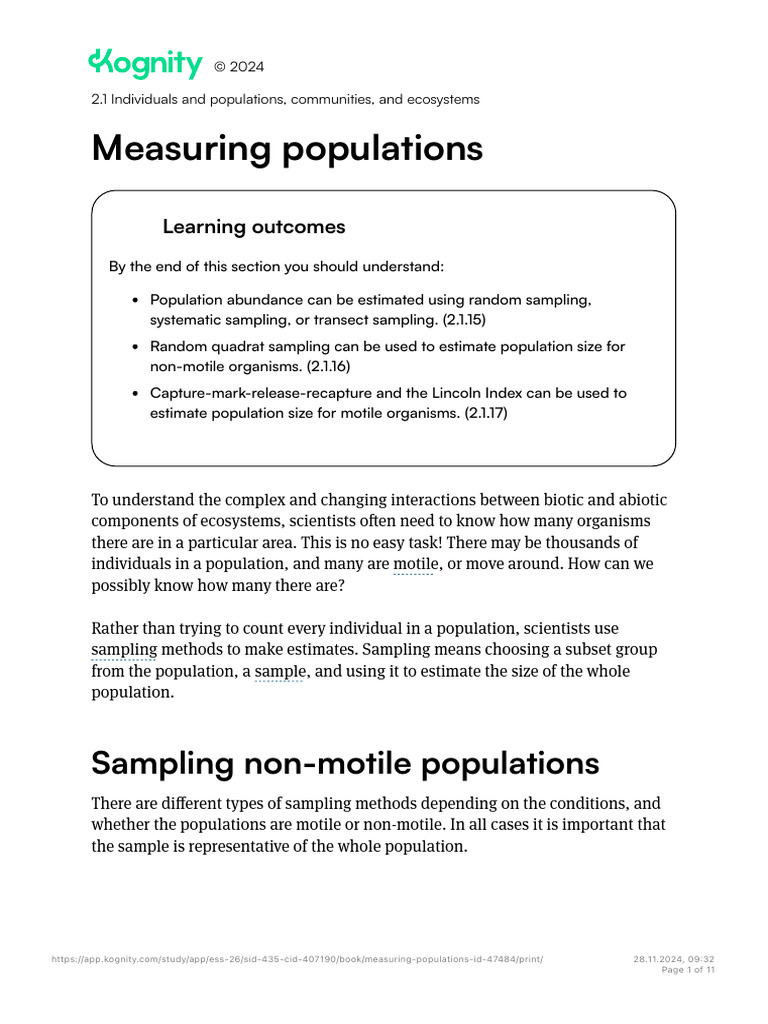 Measuring Populations IB DP Environmental Systems and Societies SL-HL ...