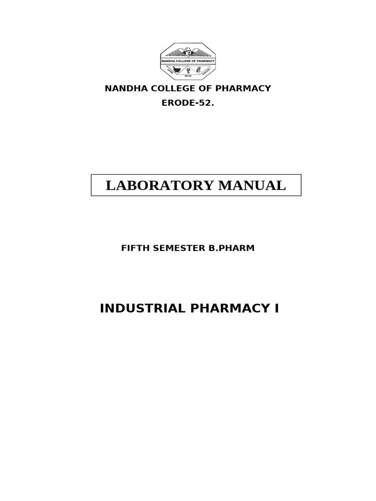 IP Lab Manual | PDF | Tablet (Pharmacy) | Density