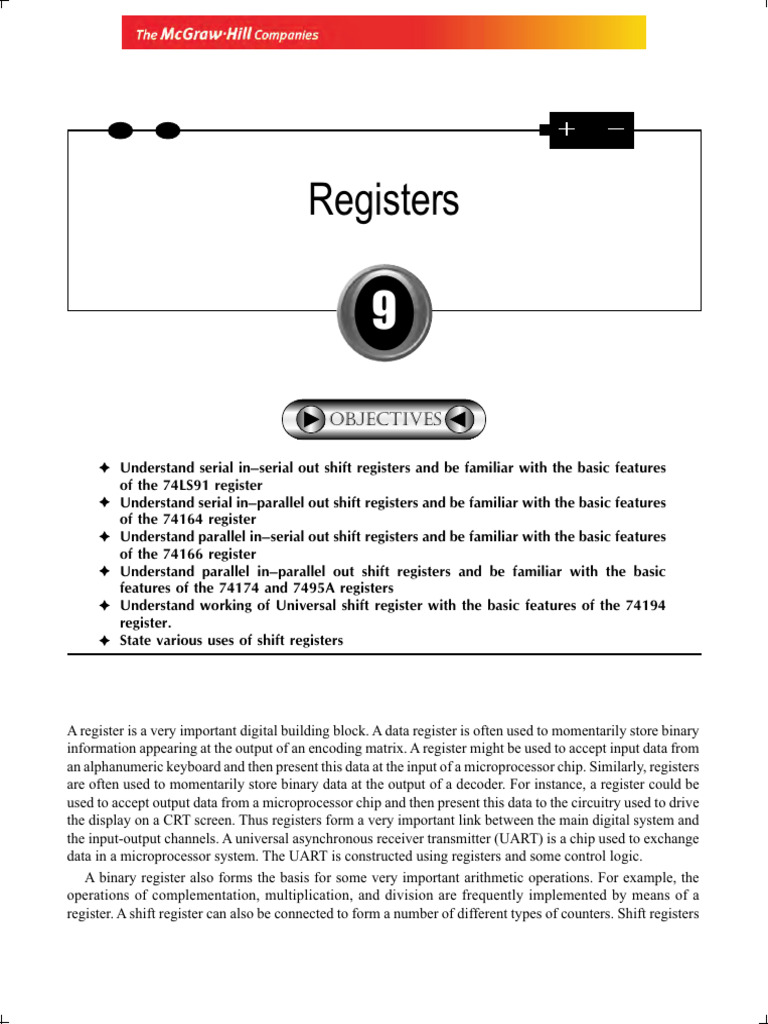 Digital Principles & Applications - (Chapter 9. Registers) | PDF | Electrical Engineering ...
