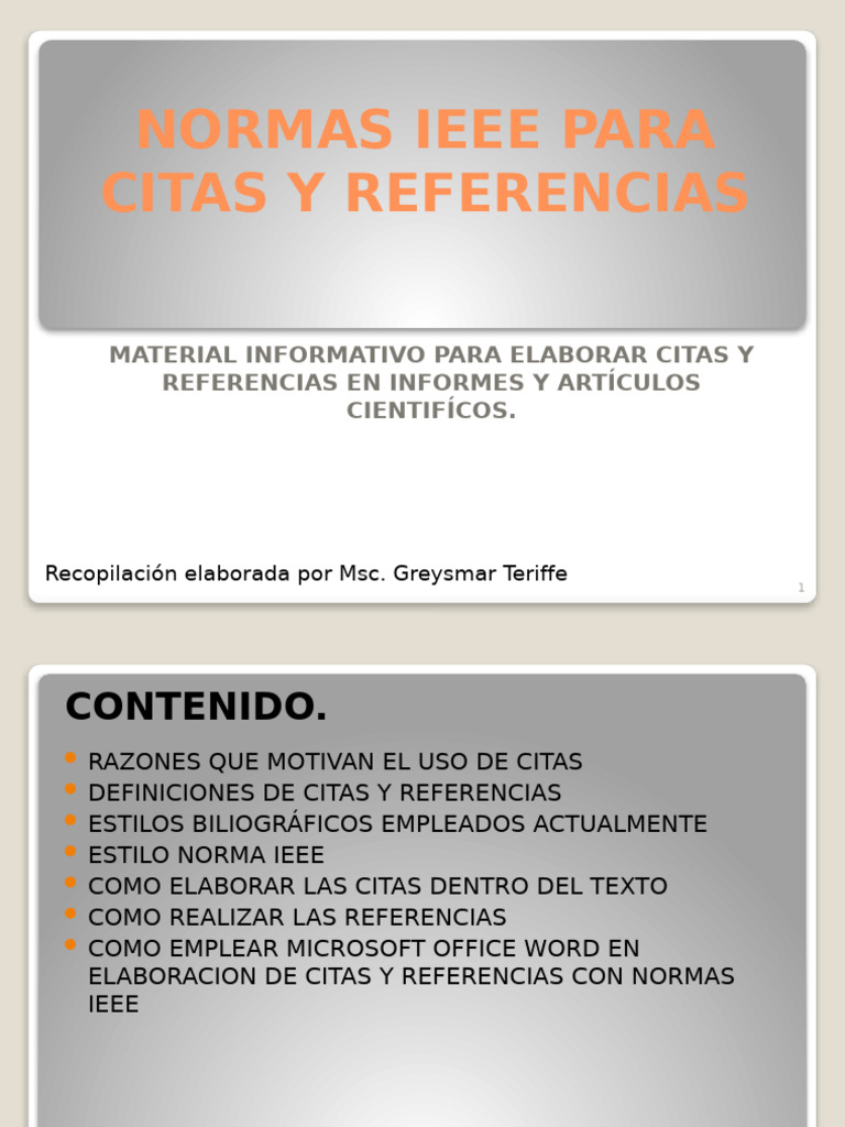 Normas Ieee para Citas y Referencias | PDF | Asociación para Maquinaria ...