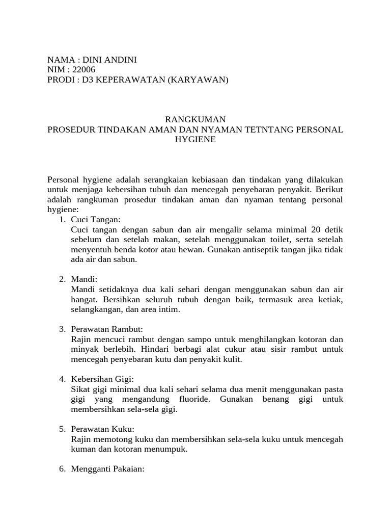 Rangkuman - Dini Andini - Karyawan | PDF