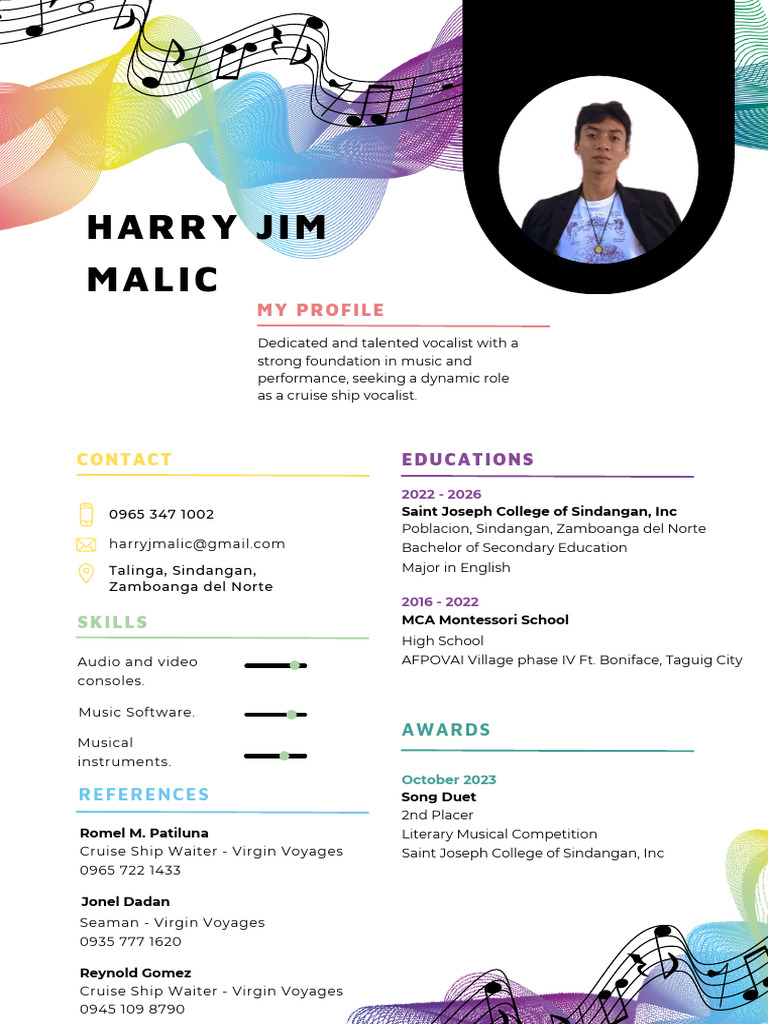 Cruise Ship Vocalist Resume | PDF