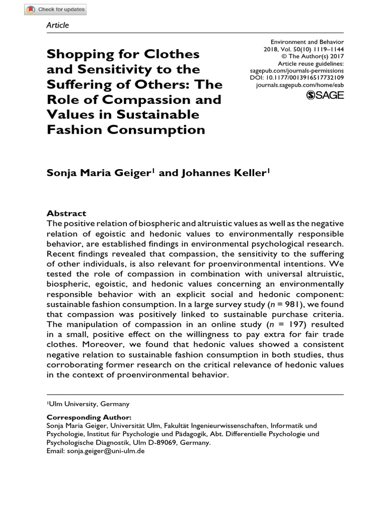 2018 - Geiger y Keller | PDF | Compassion | Sustainability