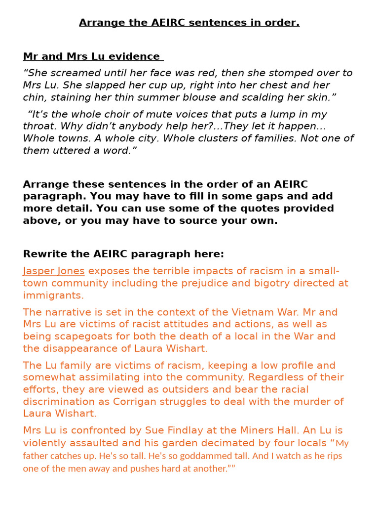 AEIRC Racism Paragraph Prompts-1 | PDF | Racism | Discrimination & Race ...