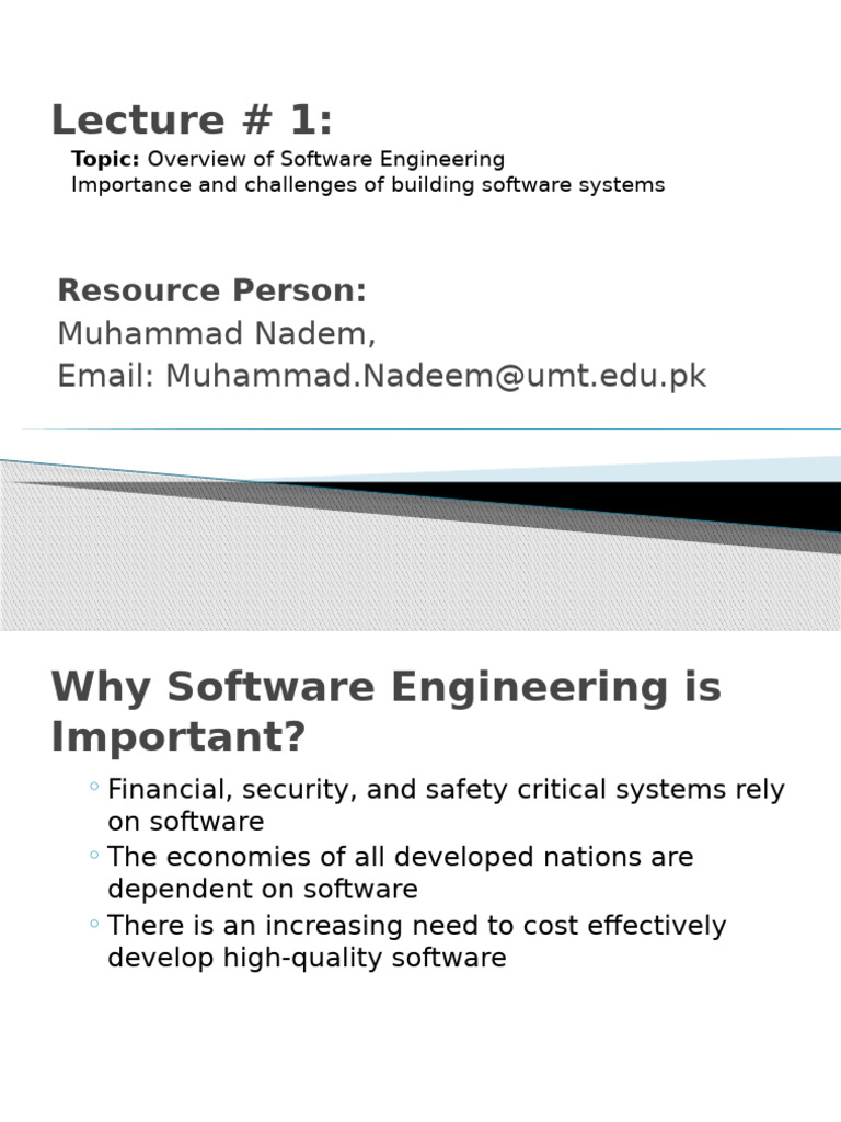 SE Lec 1 | PDF | Engineering | Software Engineering