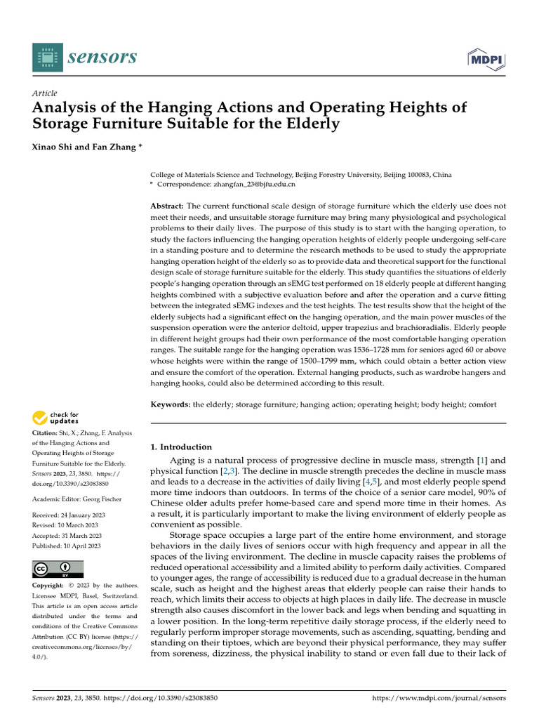 Analysis of The Hanging Actions and Operating Heig | PDF | Electromyography | Old Age
