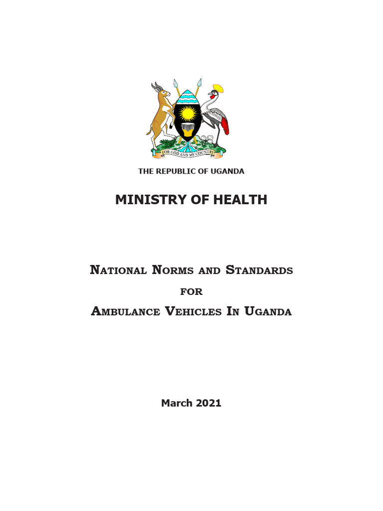 National Norms and Standards For Ambulance Vehicles in Uganda | PDF ...