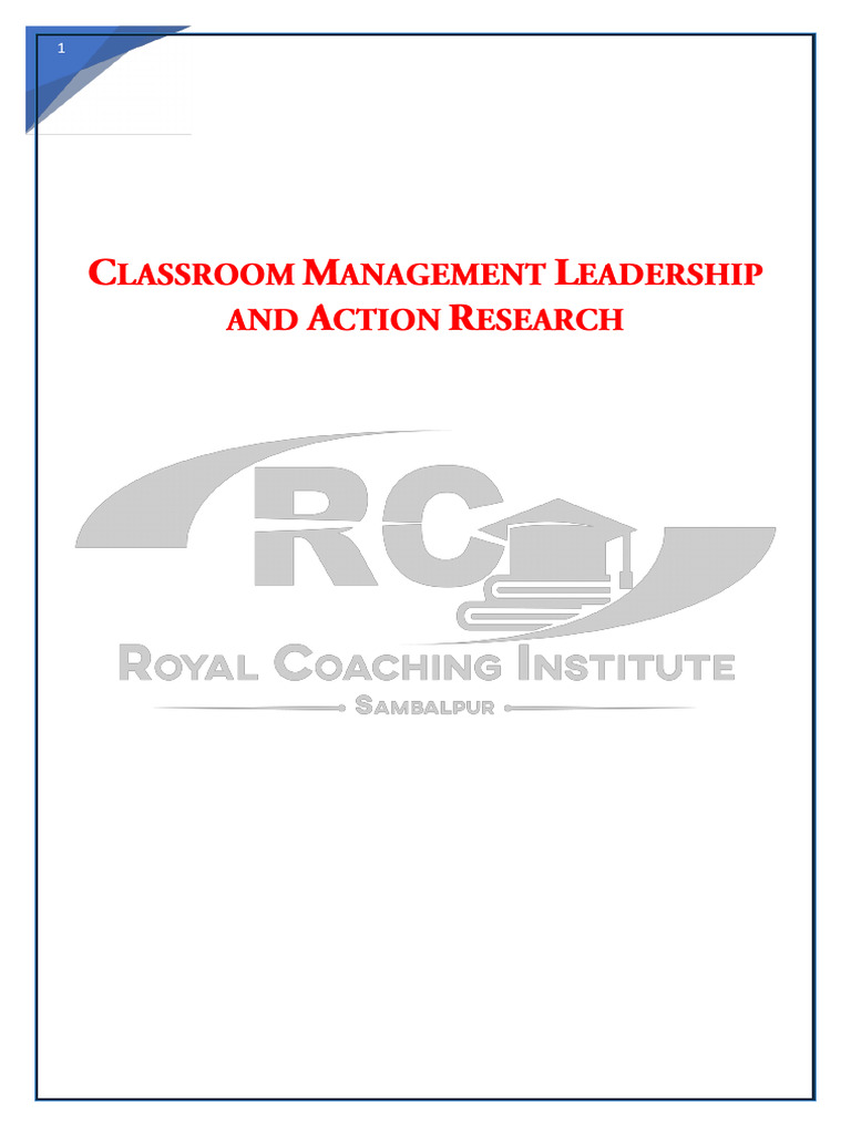 Classroom Management Leadership and Action Research | PDF | Teachers ...