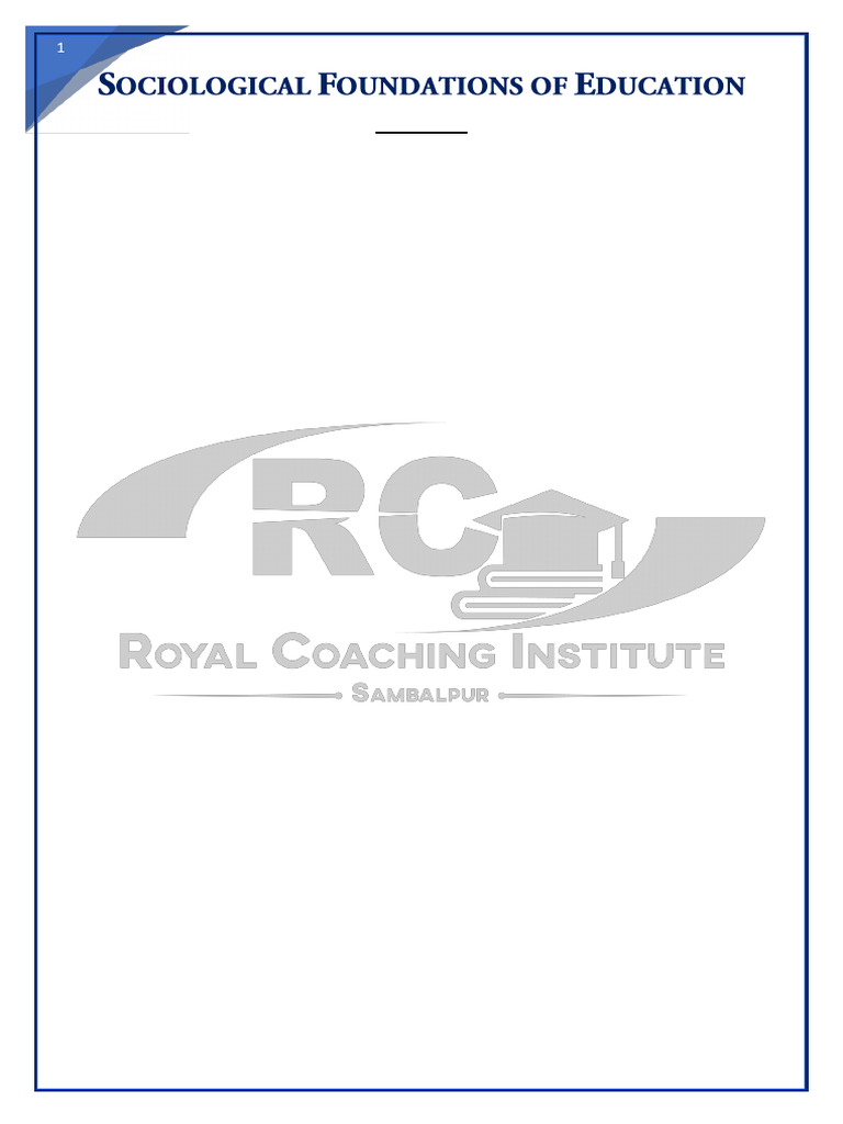 Sociological Foundations of Education | PDF | Social Stratification ...
