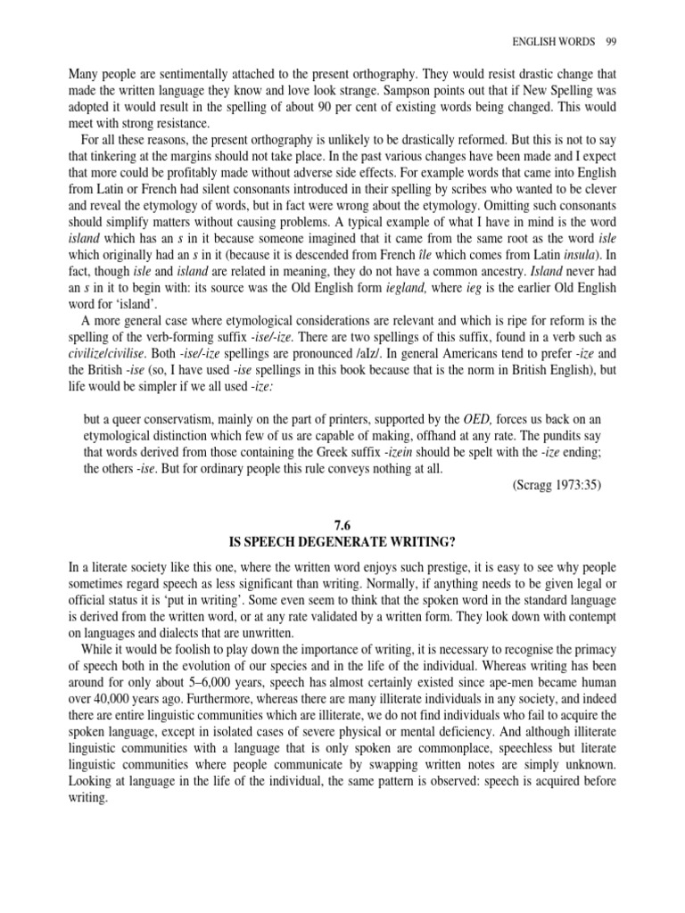 The Case Against Drastic Spelling Reform | PDF | English Language ...
