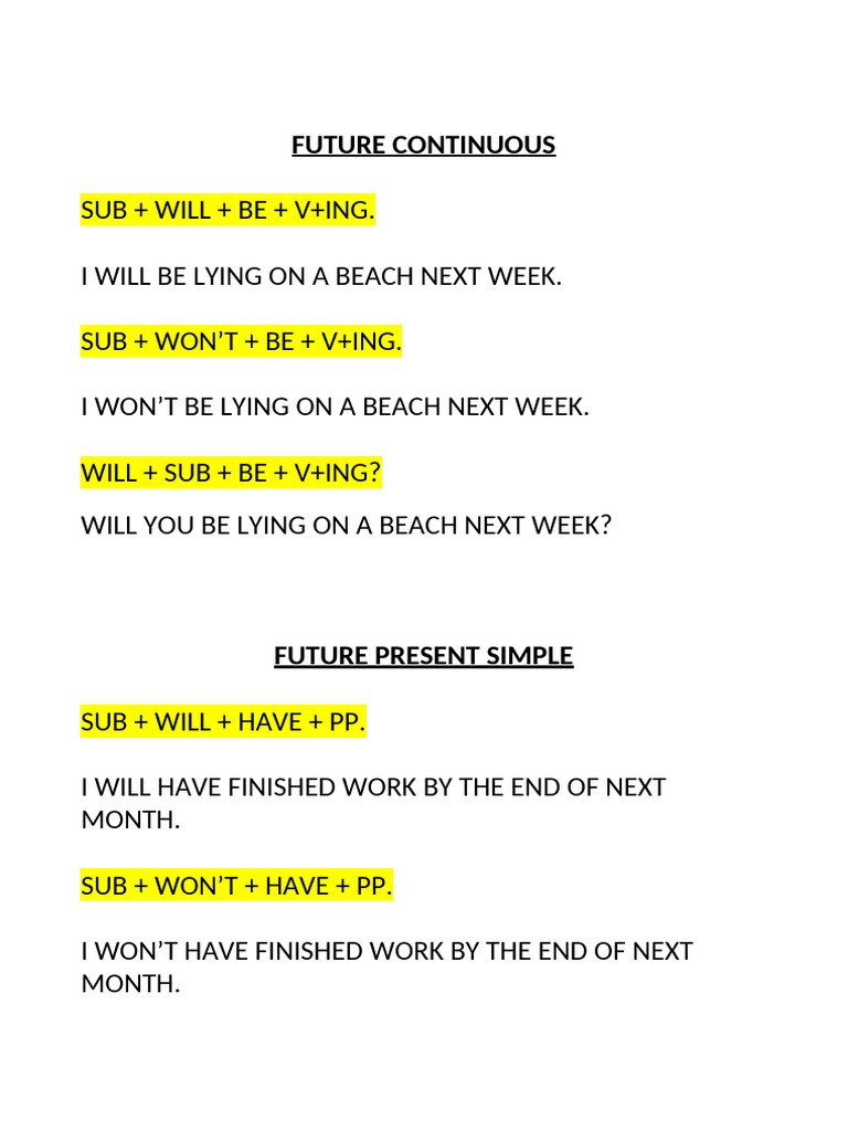 Future Continuous | PDF