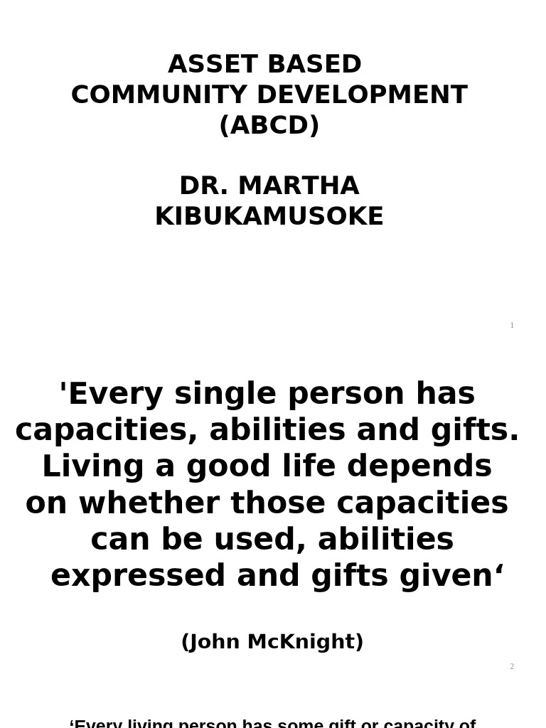 Understanding Asset-Based Community Development | PDF | Community ...