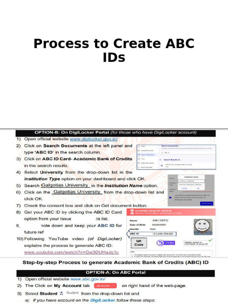 Process To Create ABC ID | PDF