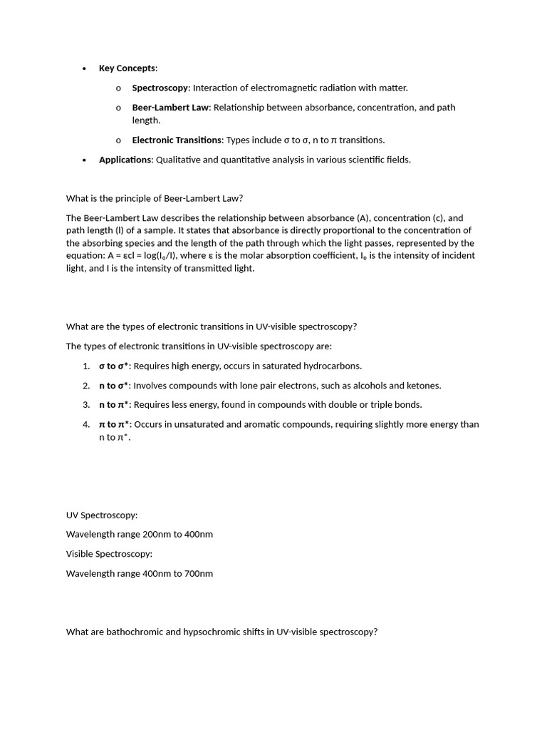 Redshift and Blueshift in UV Spectroscopy | PDF | Ultraviolet–Visible ...