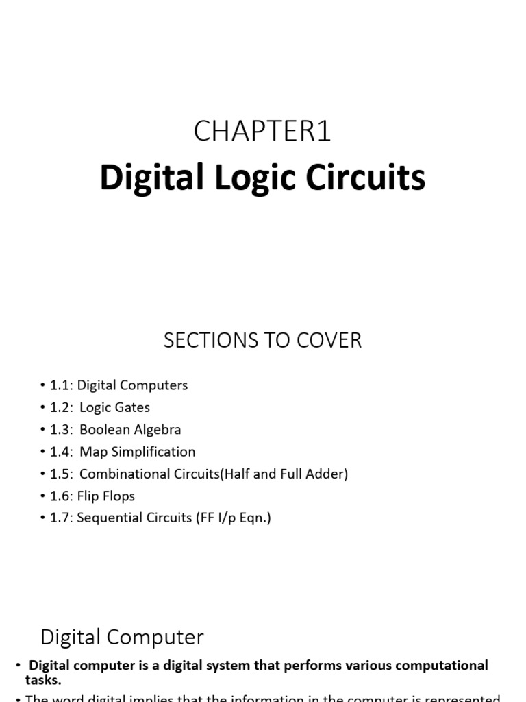 Unit1_DIgital Logic Circuits | PDF | Logic Gate | Electronic Circuits
