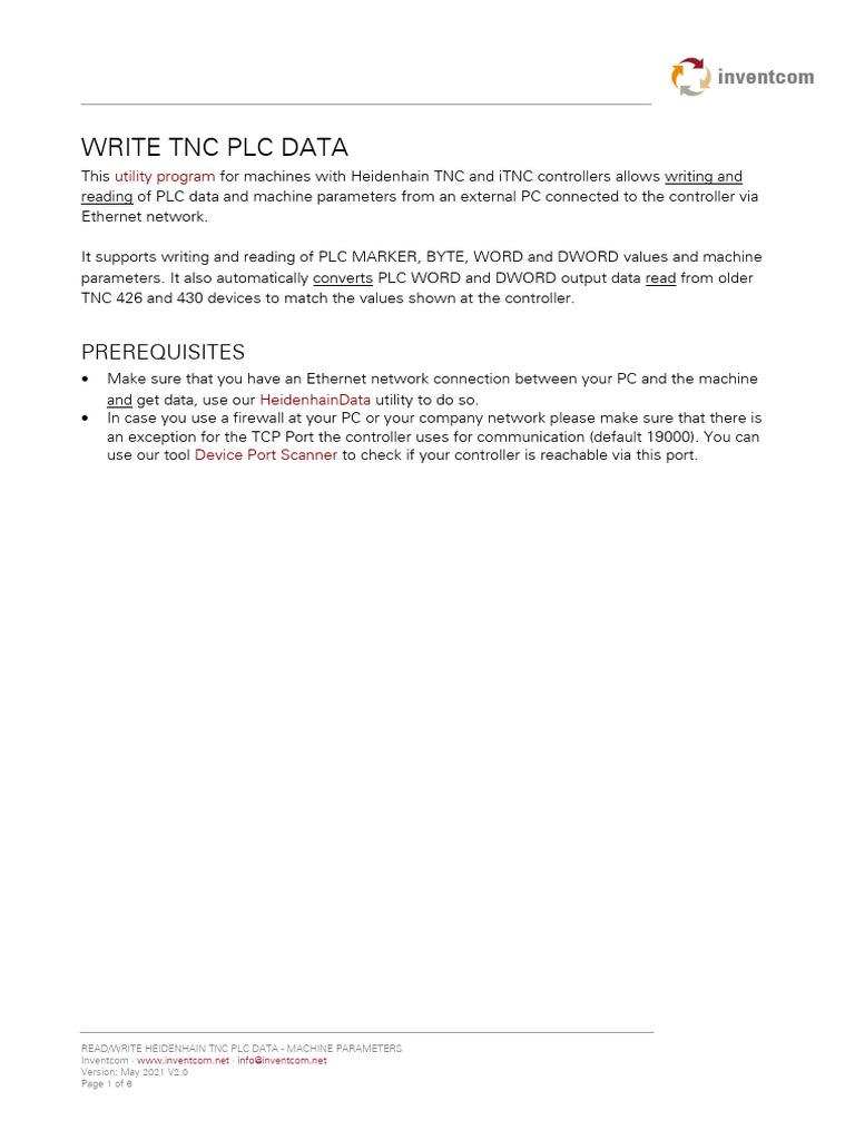 Write Tnc Plc Data | PDF | Programmable Logic Controller | Computer Network