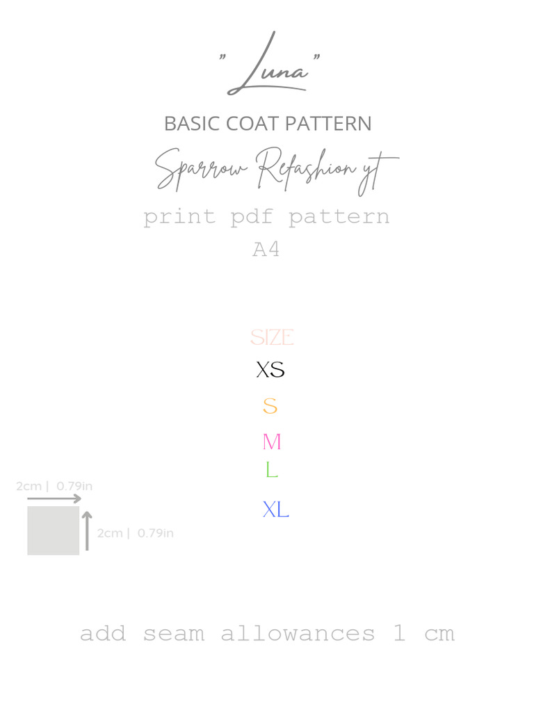 Free Coat Pattern Sewing for Beginners Sparrow Refashion Yt | PDF ...