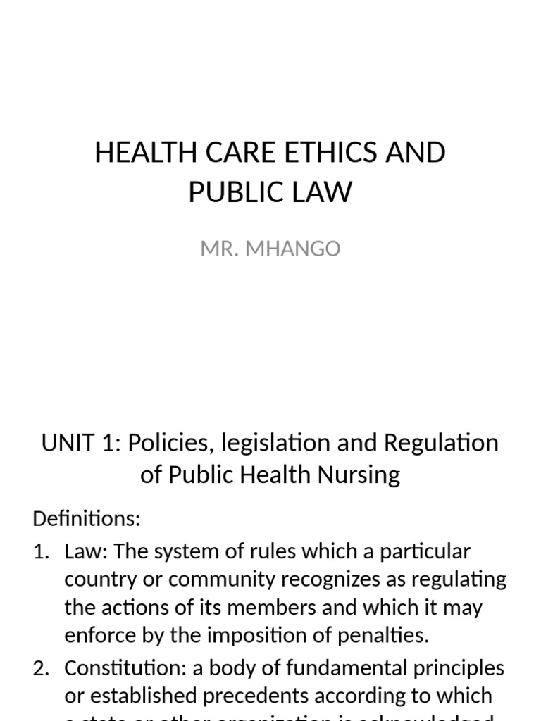 Health Care Ethics and Public Law | PDF | Tort | Autonomy
