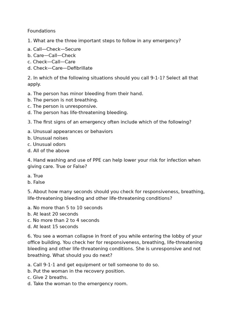 ARC Foundations Test Questions 1 | PDF